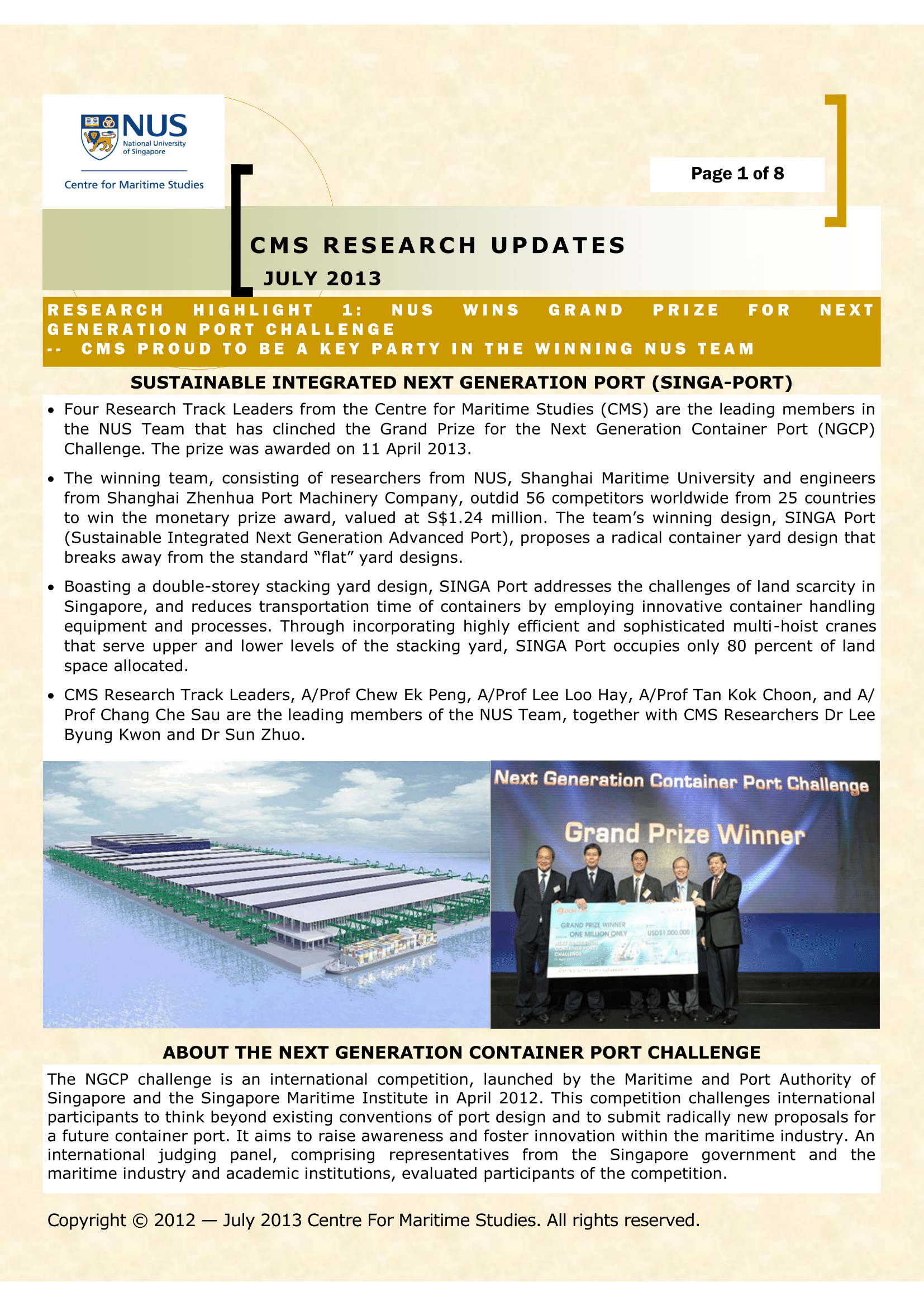 CMS Research Updates July 2013 - CMS NUS | Centre for Maritime Studies