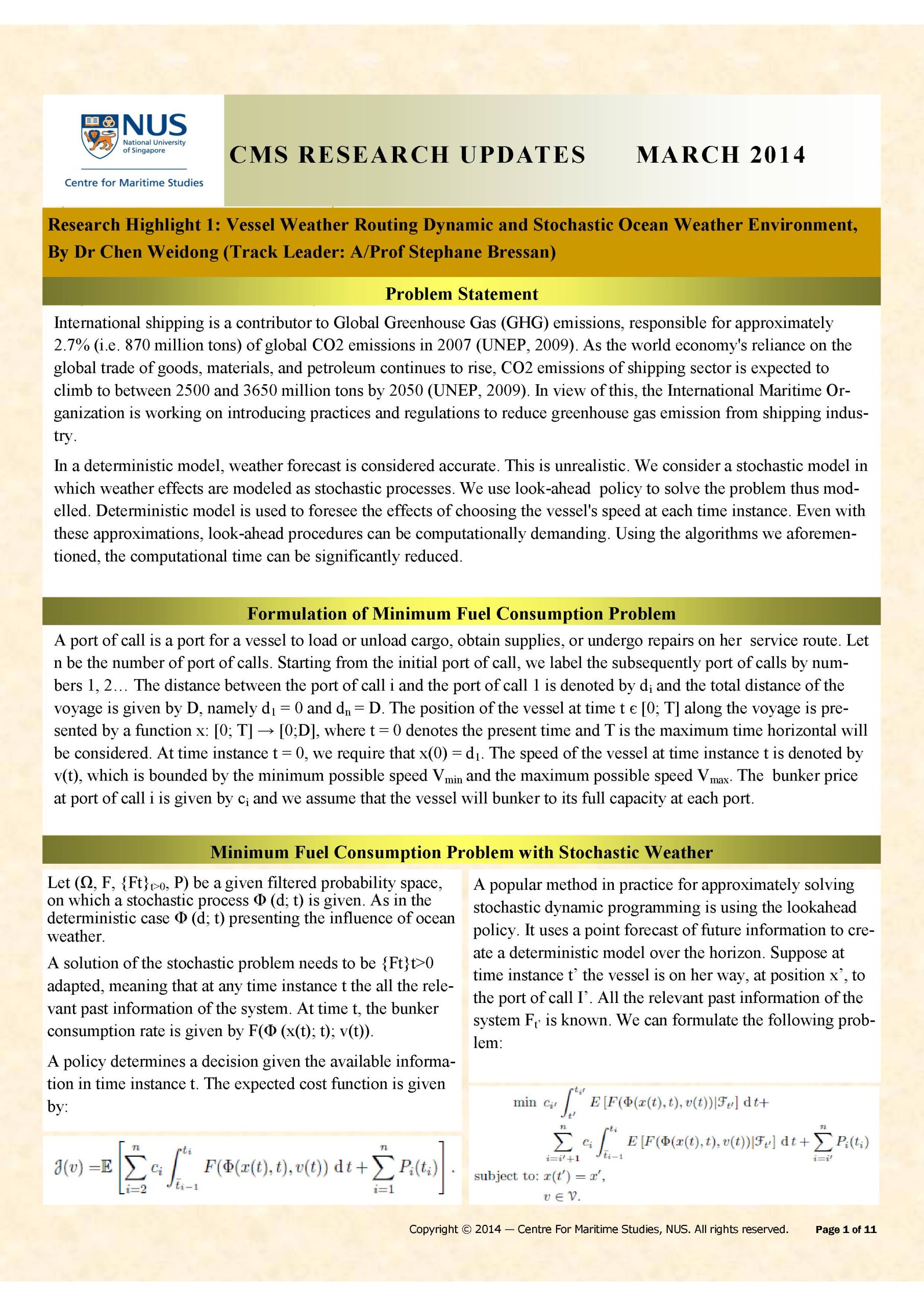 CMS Research Updates March 2014 - CMS NUS | Centre for Maritime Studies