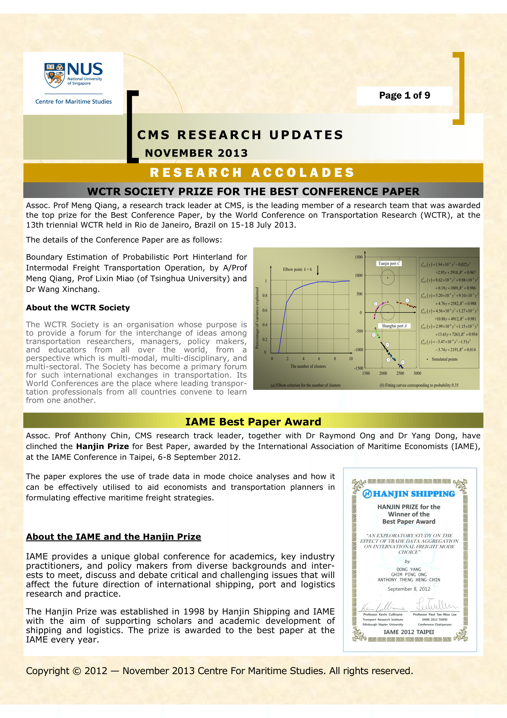 CMS Research Updates November 2013 - CMS NUS | Centre for Maritime Studies