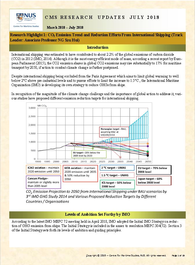 CMS Research Update July 2018 - CMS NUS | Centre for Maritime Studies